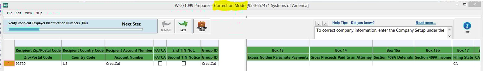 Corrected 1099’s using Aatrix